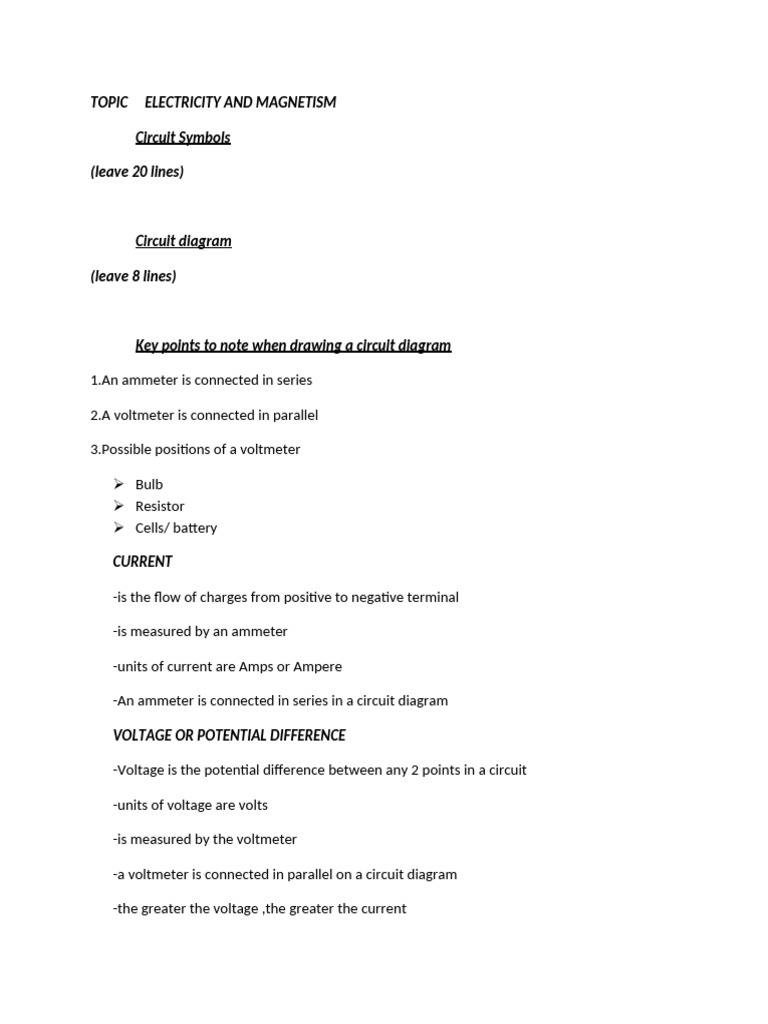 Topic Electricity and Magnetism | PDF