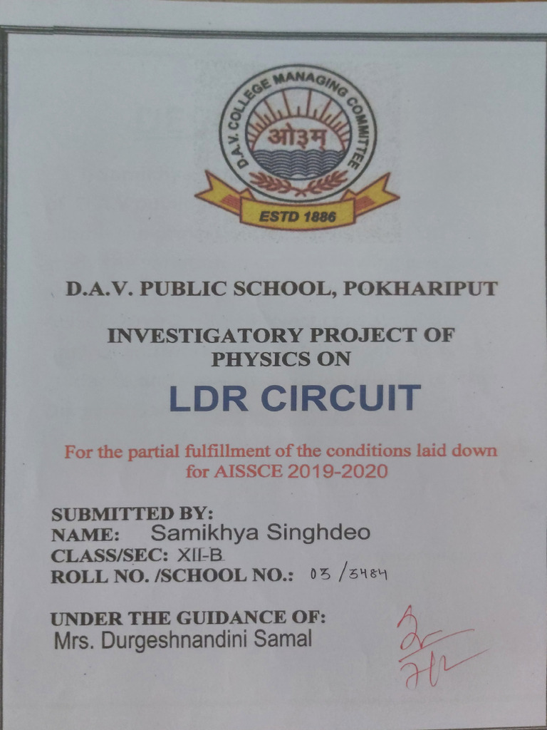 LDR Circuit Project File | PDF