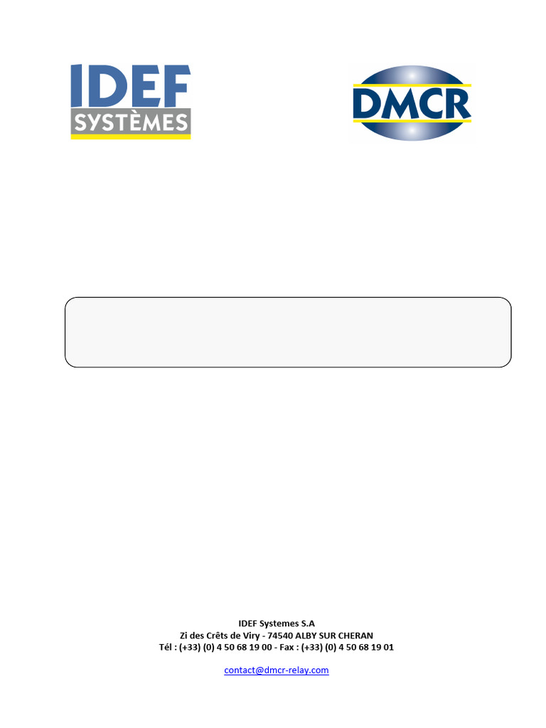 Notice Technique DMCR 3.0 | PDF