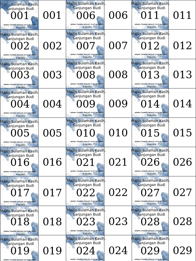 Nombor Cabutan Bertuah Hi Tea | PDF