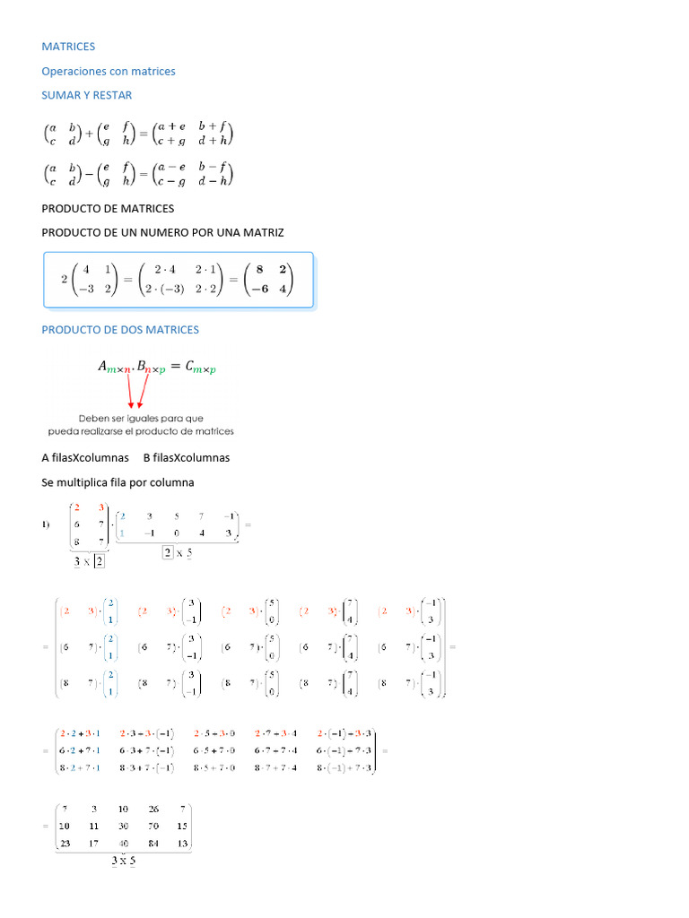 Bloque 1 MATRICES | PDF