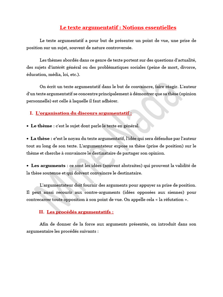 Le Plan D'un Argumentaire | PDF