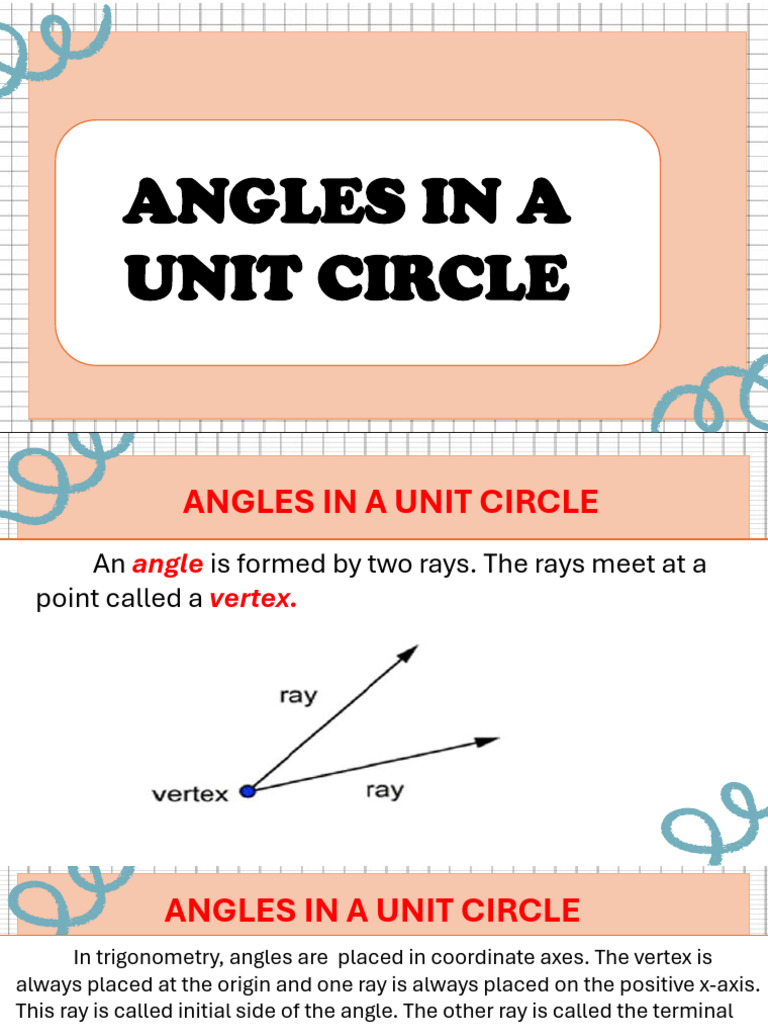Lesson 1 Angles in A Unit Circle | PDF