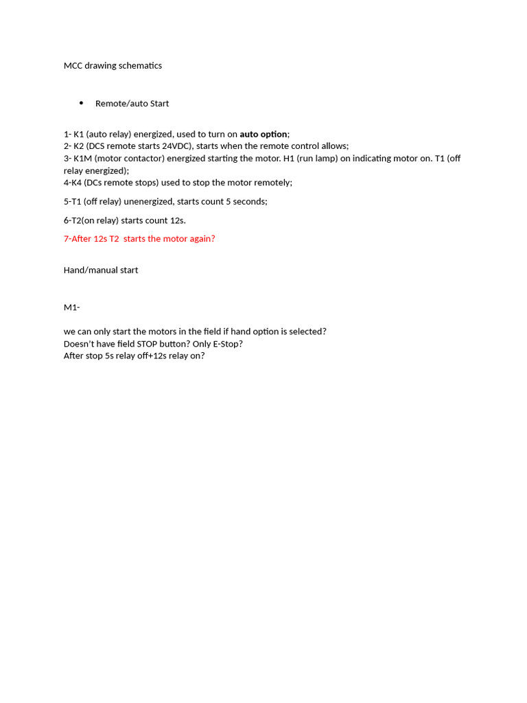 MCC Drawing Schematics | PDF