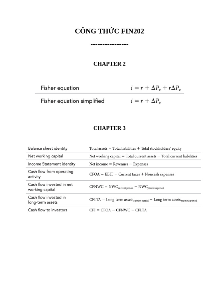 (Fin202) Công TH C | PDF