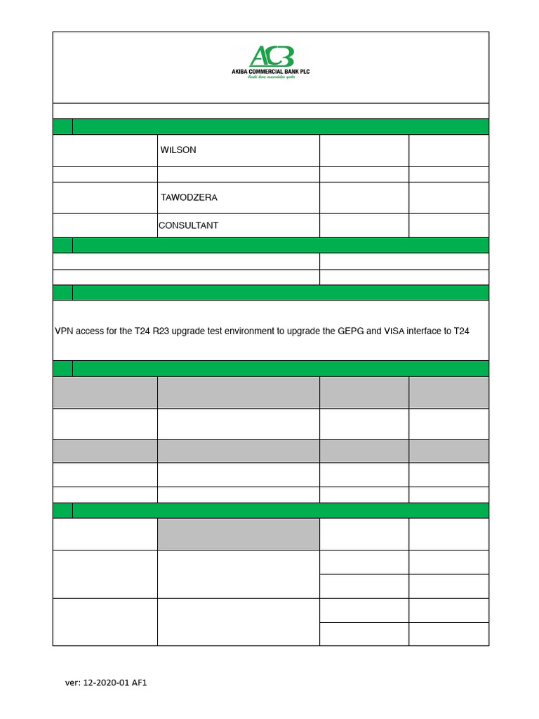 System Access - Form | PDF