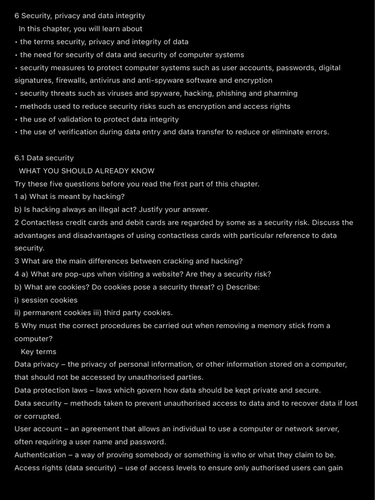 6 Security, Privacy and Data Integrity | PDF