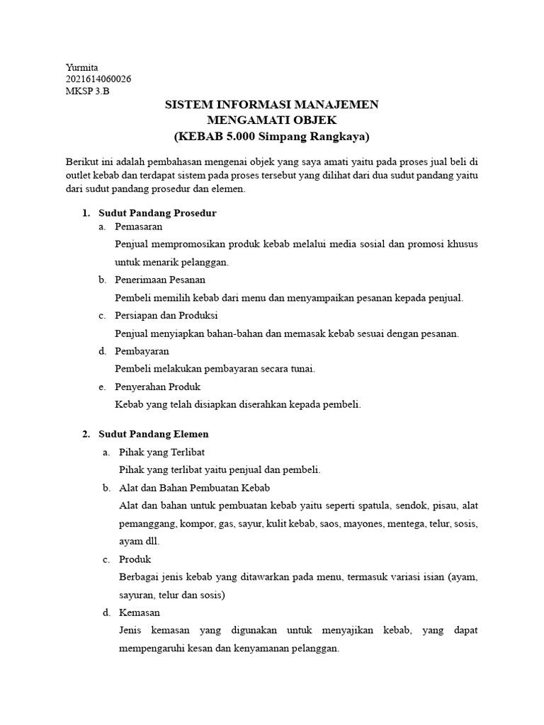 Tugas SIM Yurmita | PDF