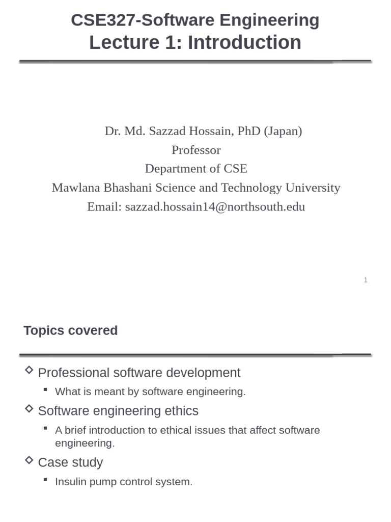 Lecture 01 - Introduction | PDF