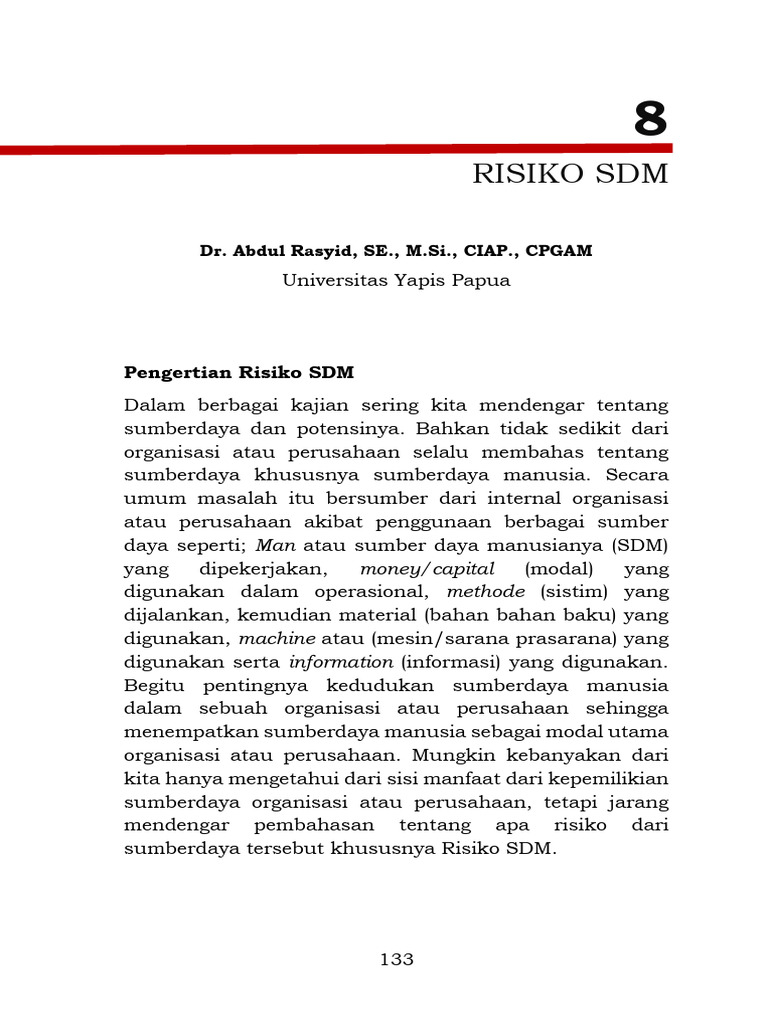 Risiko SDM | PDF