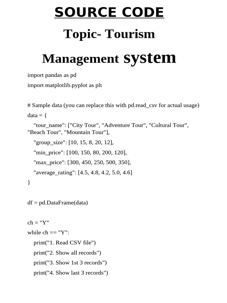 Tourism Management System | PDF