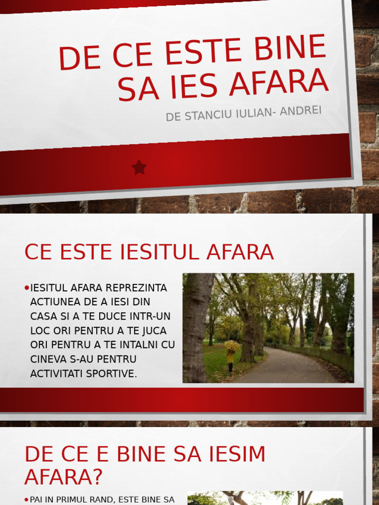 De Ce Este Bine Sa Ies Afara | PDF