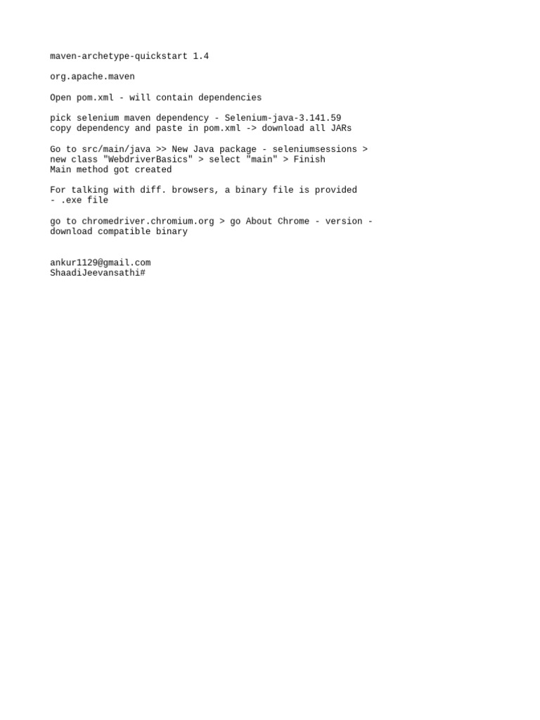 MAVEN Project Setup | PDF