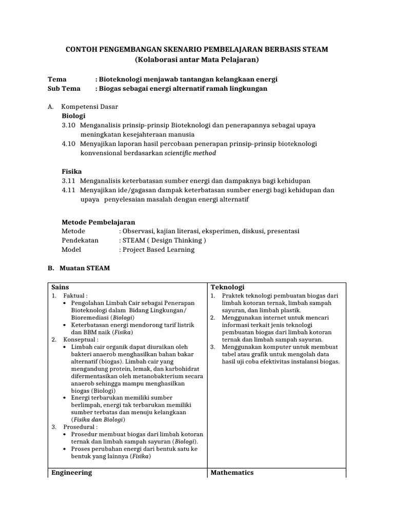 Tema PjBL-STEM Kolaborasi Fisika-Biologi | PDF