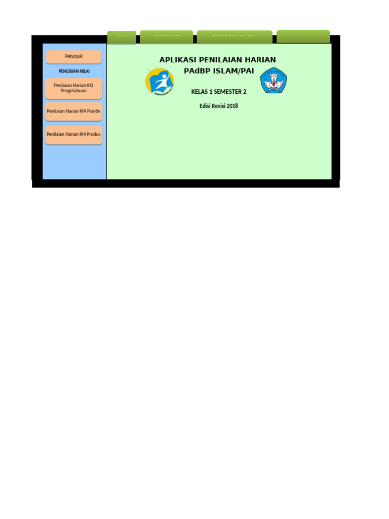 Penilaian Harian PAI Kelas 1 Sem 2 | PDF