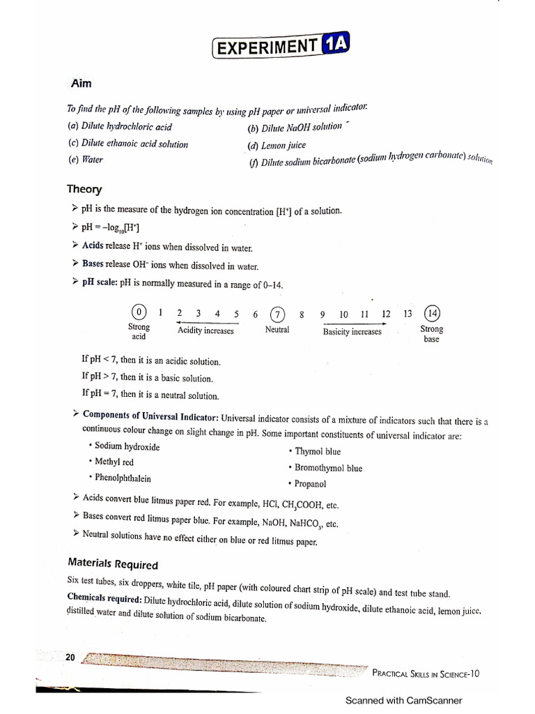 science practical 1A | PDF
