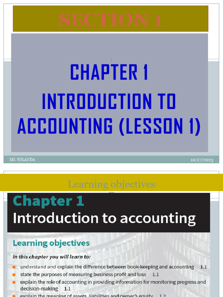 Accounting chapter 1 | PDF