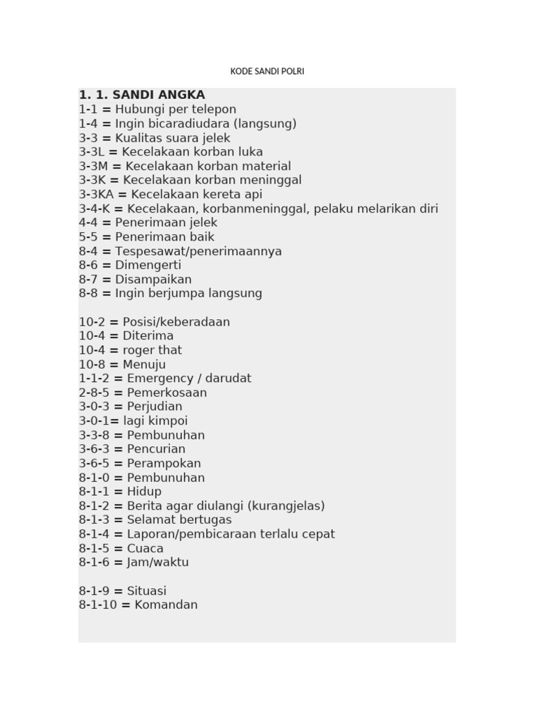 KODE_SANDI_POLRI | PDF