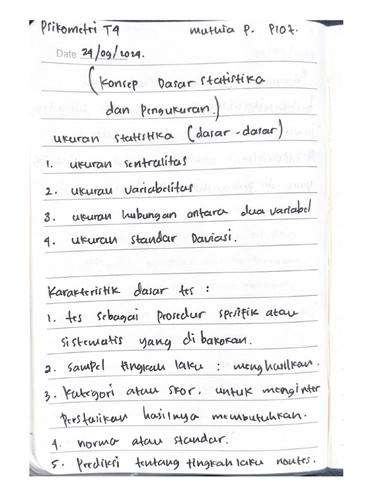 Psikometri T4 Muthia Primadhani | PDF