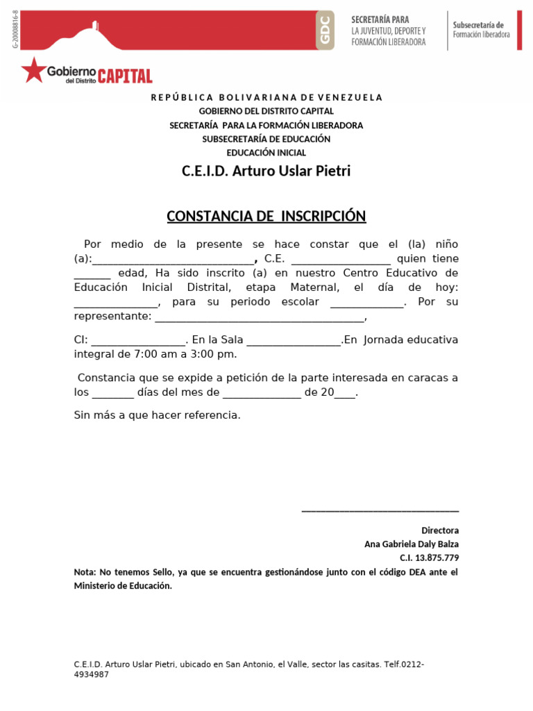 Constancia de Inscripcion CEID | PDF