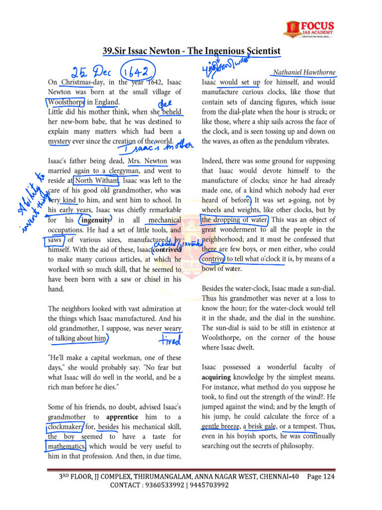 39.sir Issac Newton-The Ingenious Scientist | PDF