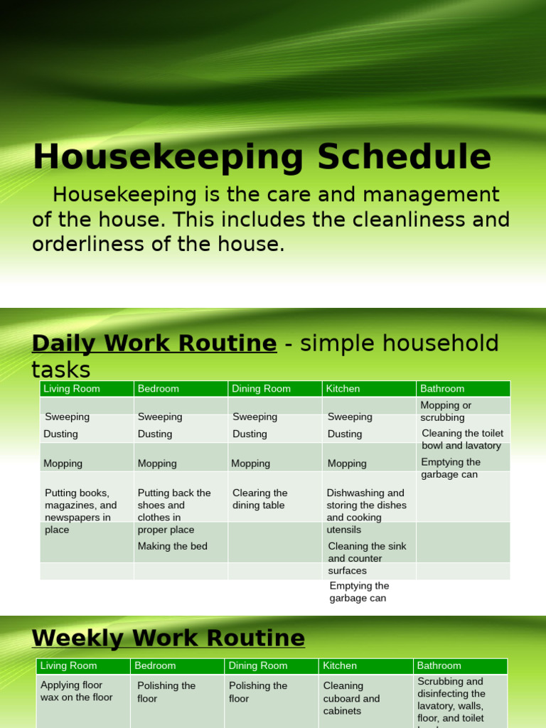 Housekeeping Schedule | PDF