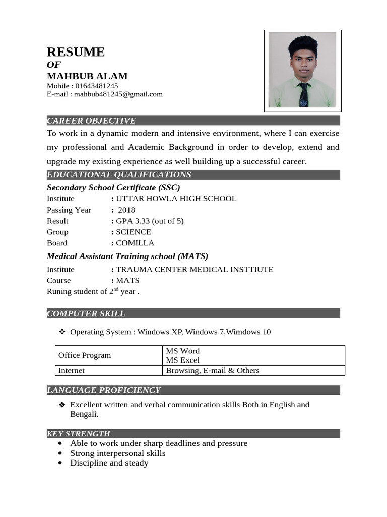 MAHBUB CV | PDF