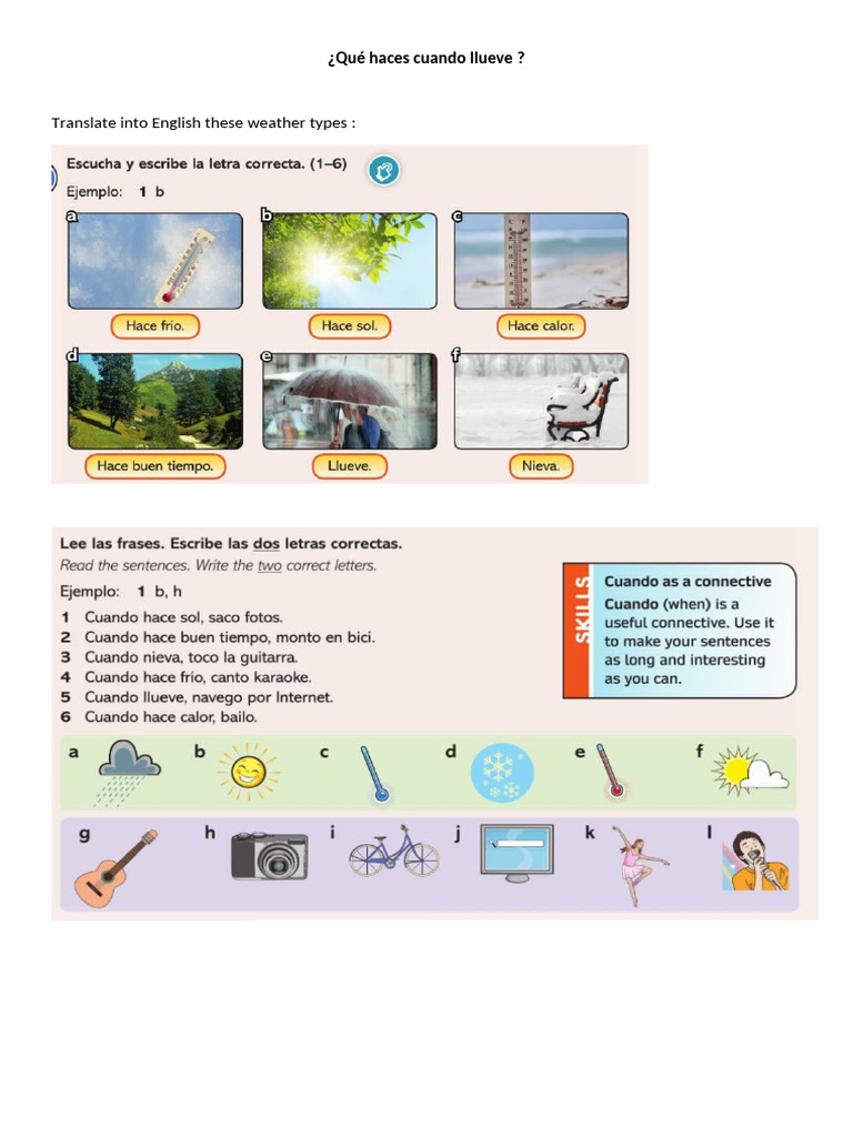 Qué Haces Cuando Llueve | PDF