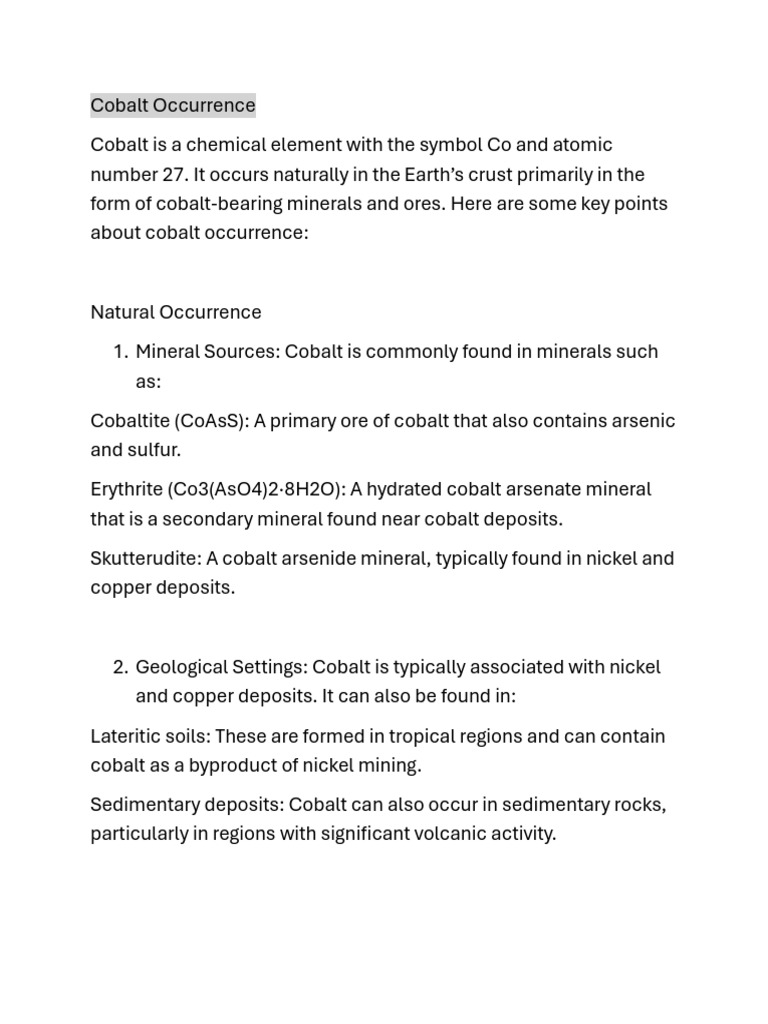 Cobalt | PDF | Cobalt | Catalysis