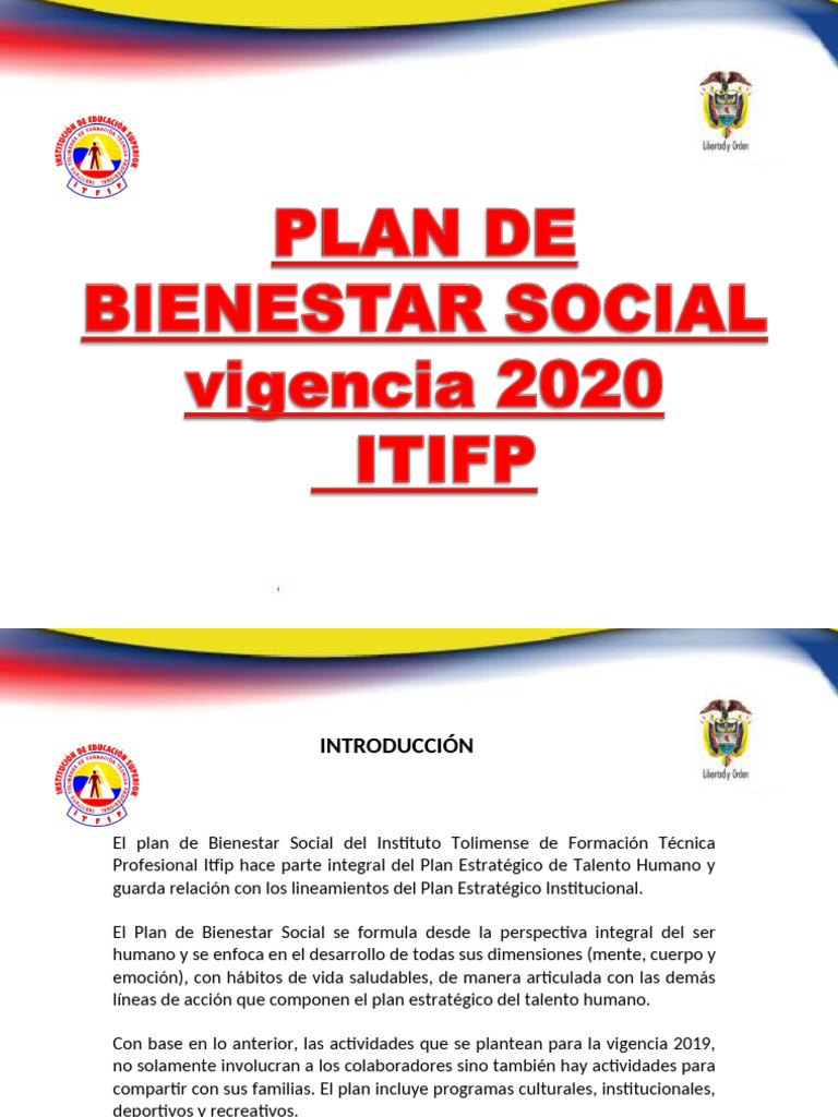 Plan de Bienestar Social 2020 | PDF | Maestros | Planificación estratégica
