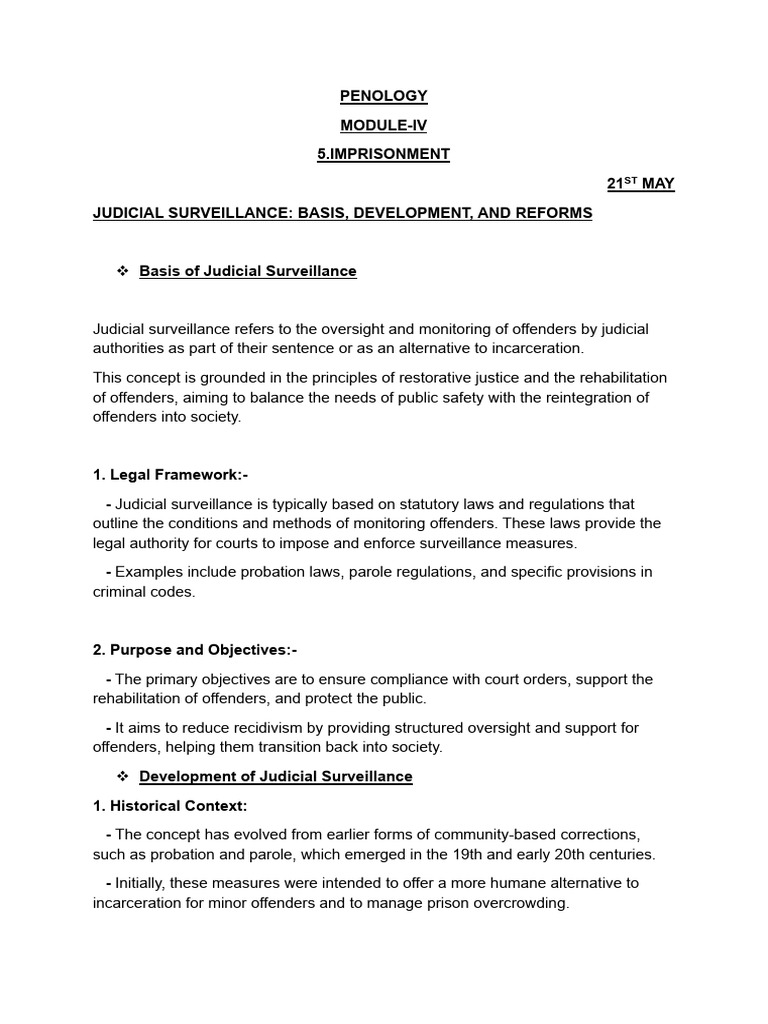 Penology-Judicial Surveillance | PDF