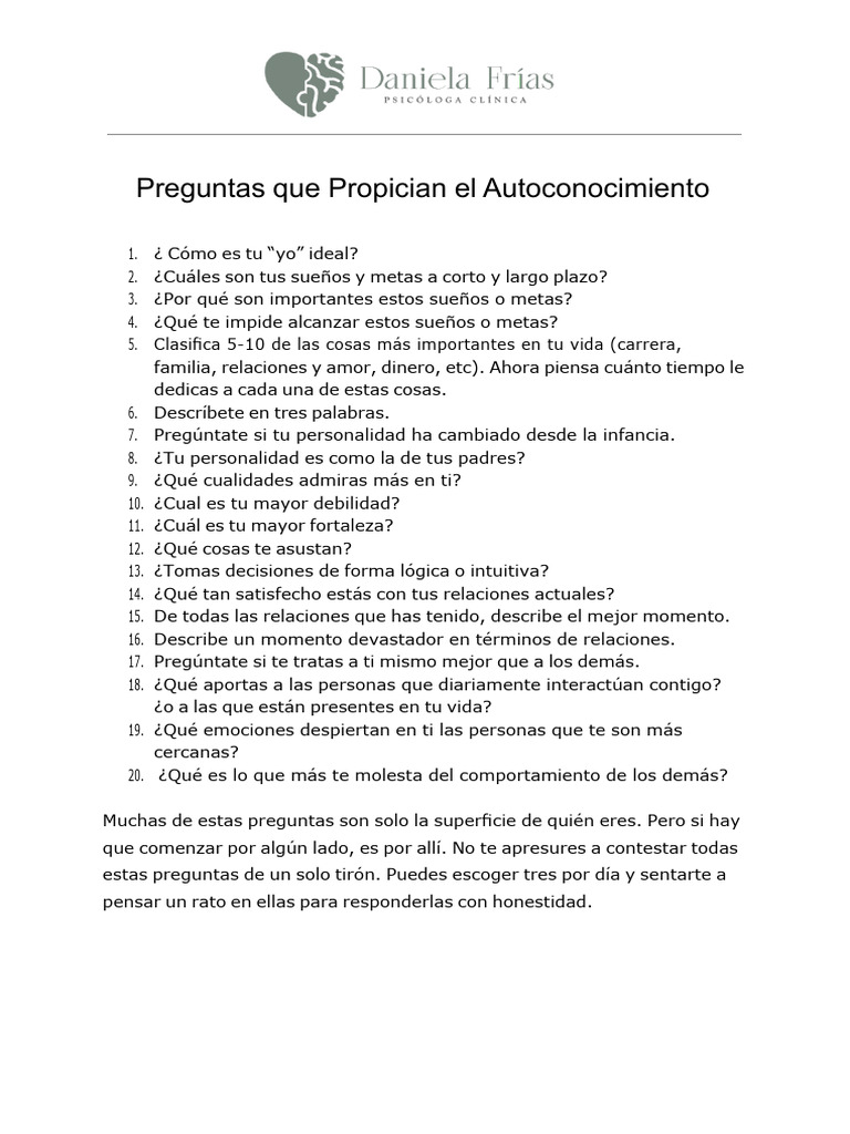 Guia Autoconocimiento Consultorio | PDF | Relaciones personales, crianza y desarrollo personal