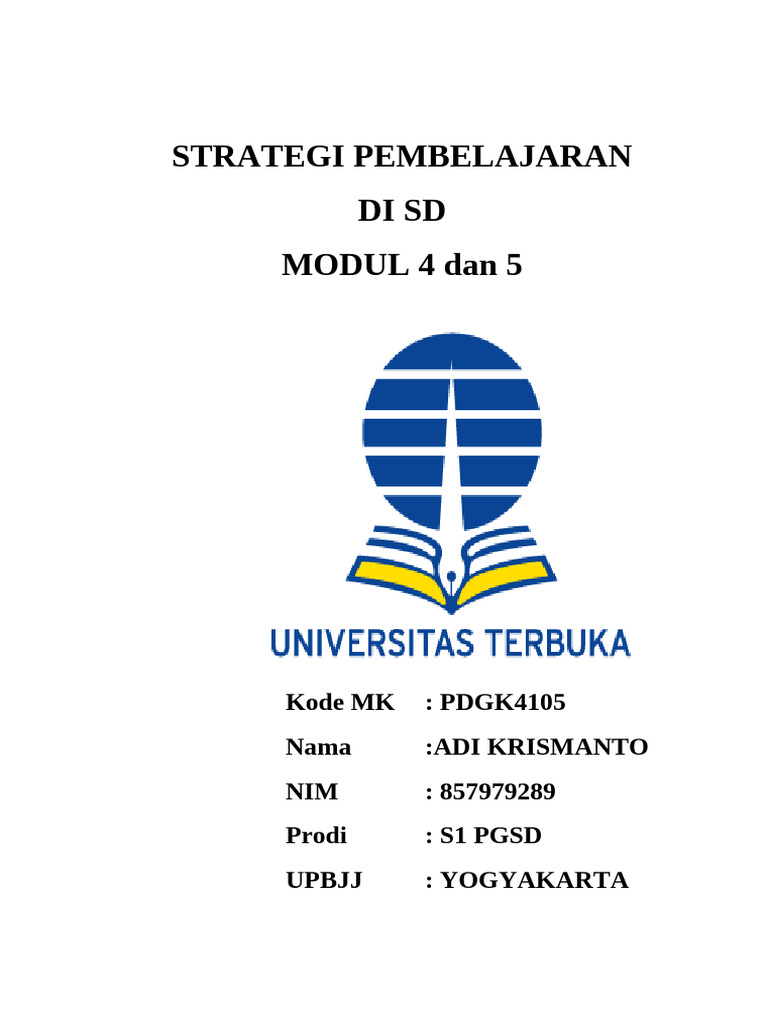 Modul 4 Dan 5 Strategi Pembelajaran | PDF