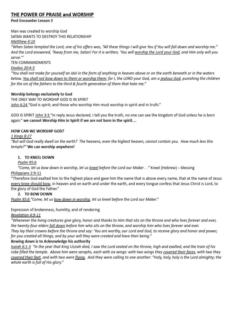 The Power of Praise and Worship | PDF | Glory (Religion) | Throne