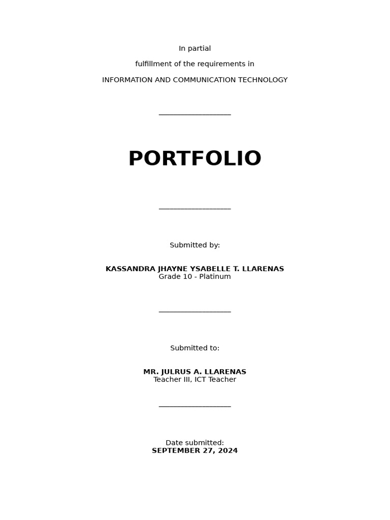 ICT Title Page | PDF