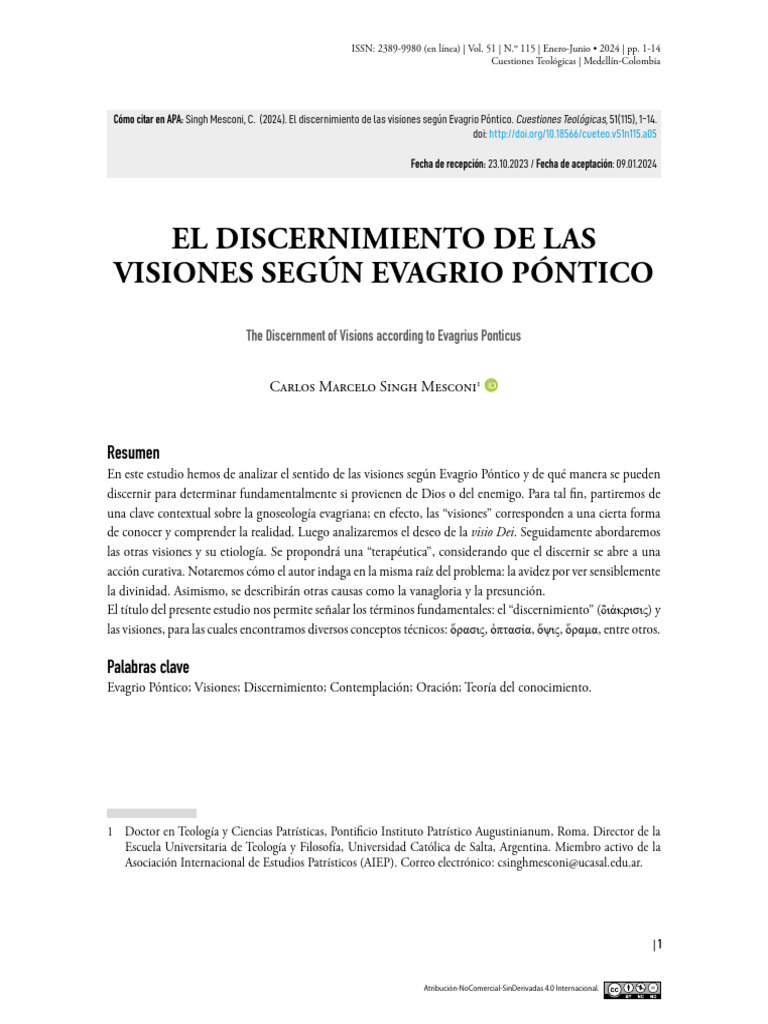 Discernimiento de visiones en Evagrio Póntico | PDF | Demonios ...