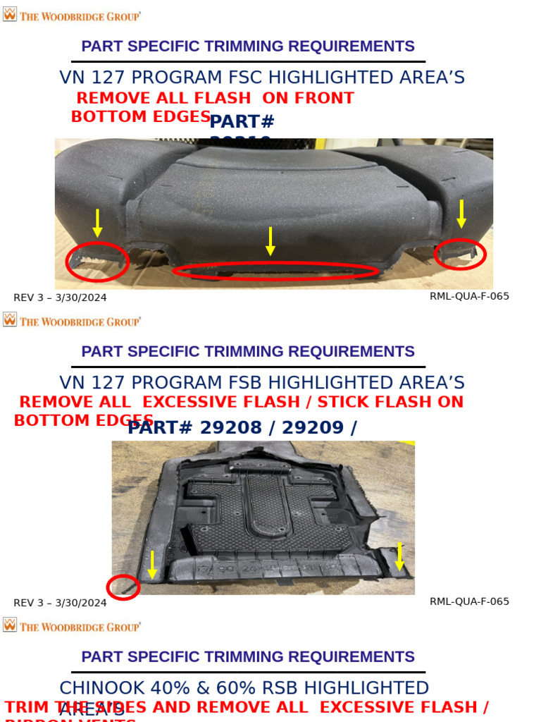 RML-QUA-F-065 FLASH REMOVAL Trimming Instructions | PDF