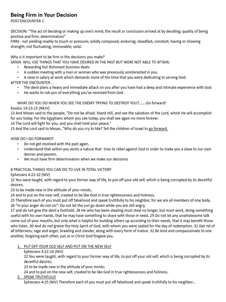 Lesson 1_ Being Firm in Your Decision.docx | PDF