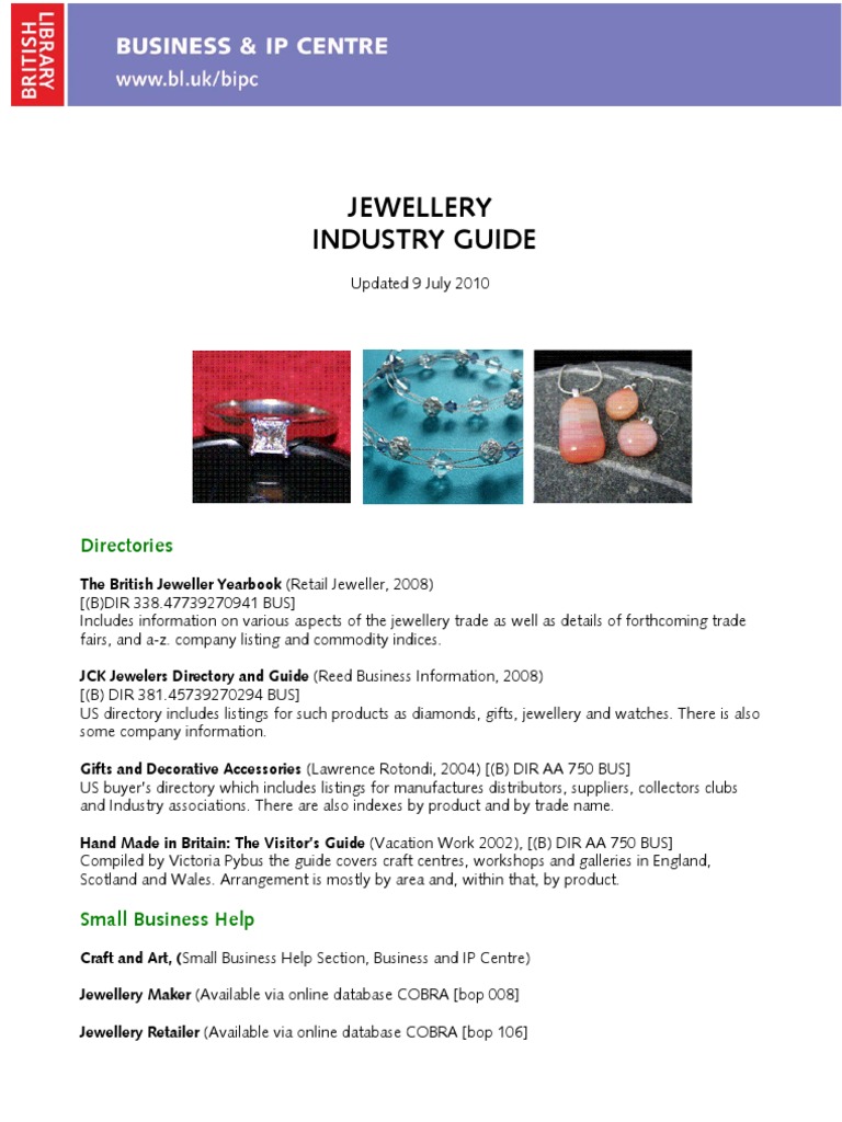 Jewellery Industry Guide | PDF | Market Segmentation | Jewellery