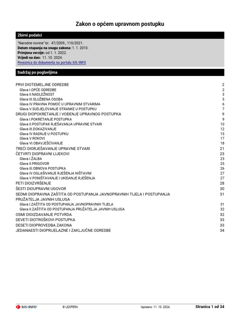 Zakon-O-Opcem-Upravnom-Postupku (v2) | PDF