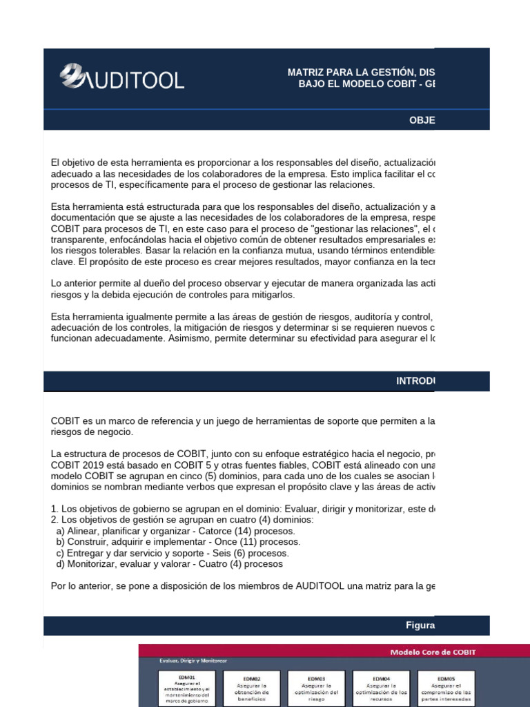 Matriz para La Gestión, Diseño y Control de Riesgos Bajo El Modelo COBIT - Gestionar Las ...