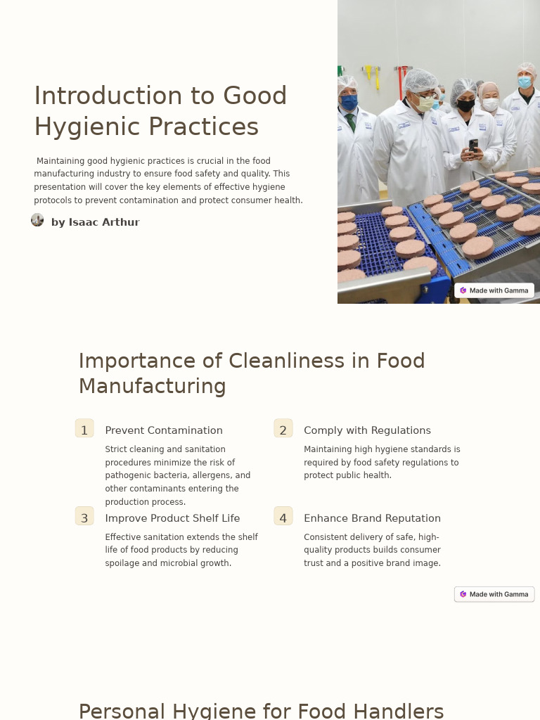 Introduction To Good Hygienic Practices | PDF