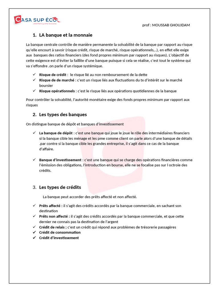 Systéme Bancaire | PDF