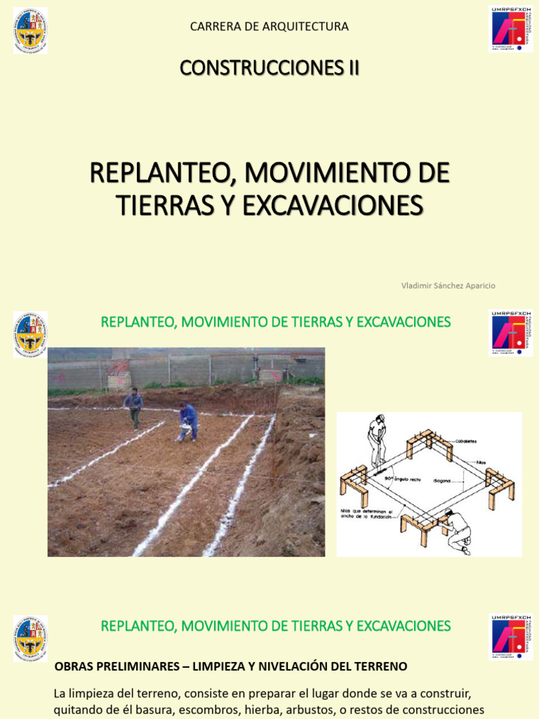 Replanteo, Trazado y Excavaciones - Completo | PDF
