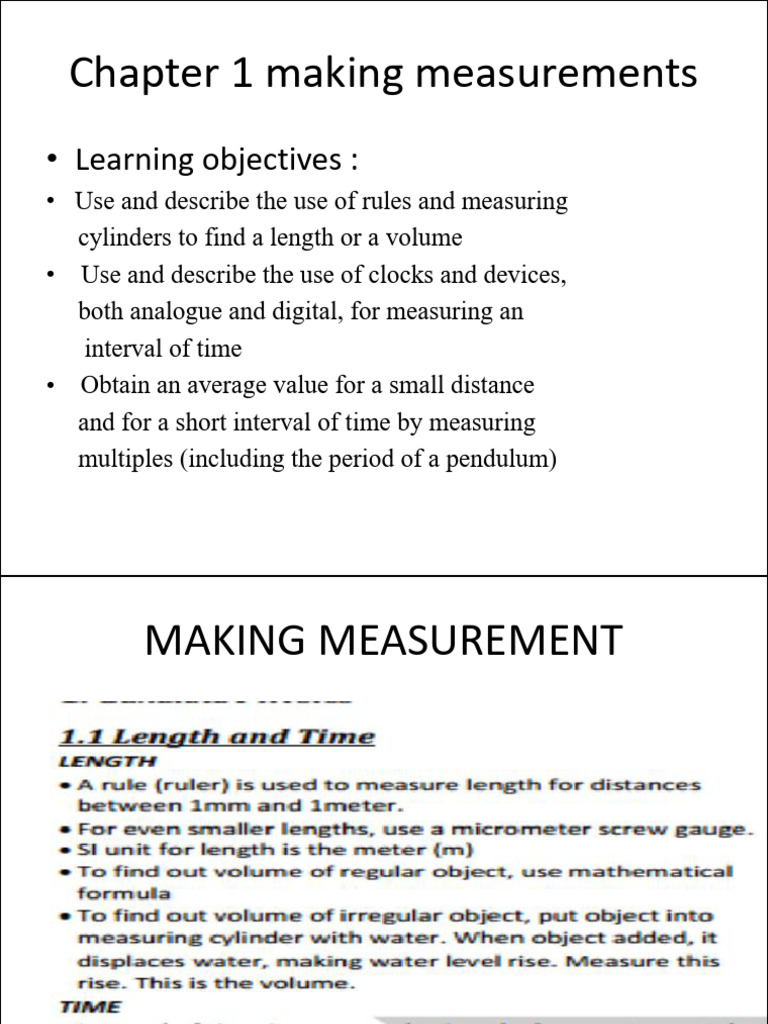 Chapter 1 - Making Measurements | PDF