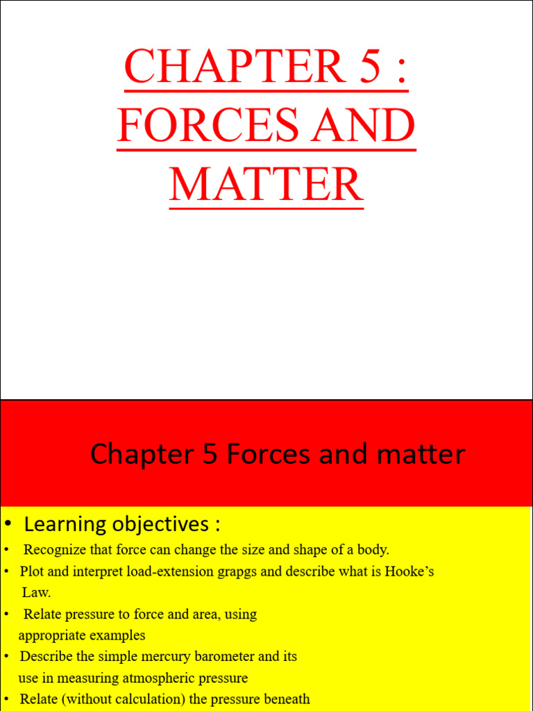 Chapter 5-Forces and Matter | PDF
