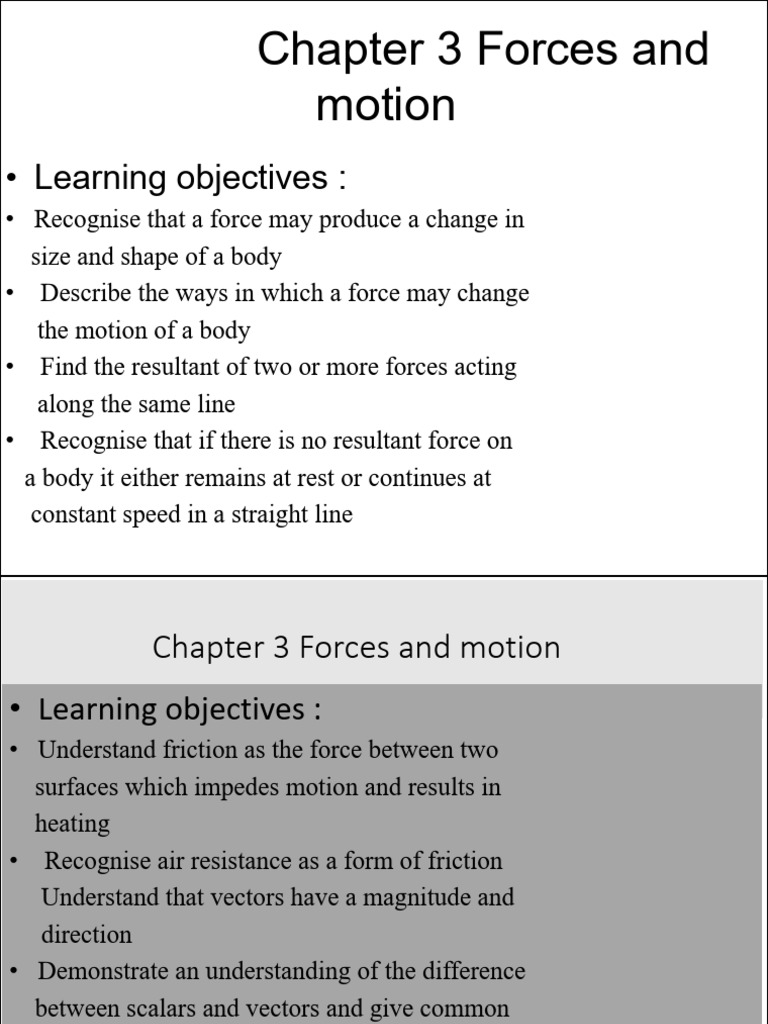 Chapter 3 Forces and Motion | PDF