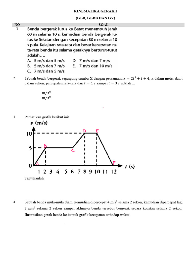 KINEMATIKA GERAK I - Diedit | PDF