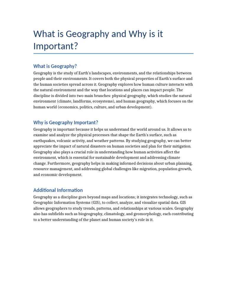 Geography_Importance | PDF