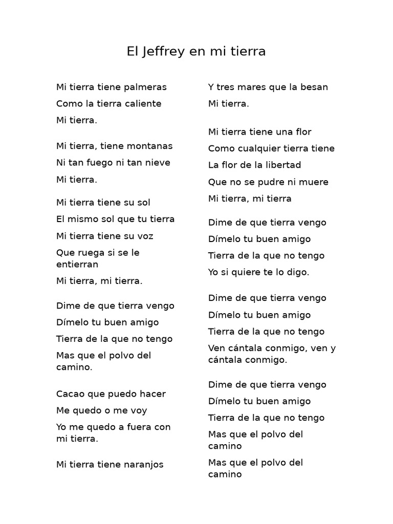 El Jeffrey en mi tierra | PDF